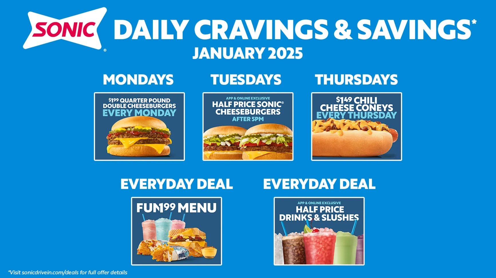Sonic Cravings Menu | Treats, Meals, and Drinks to Satisfy Your Cravings